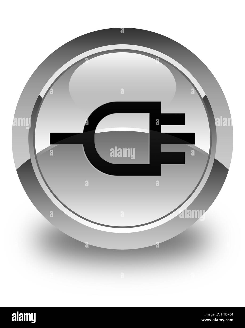 Connect icon isolated on glossy white round button abstract ...