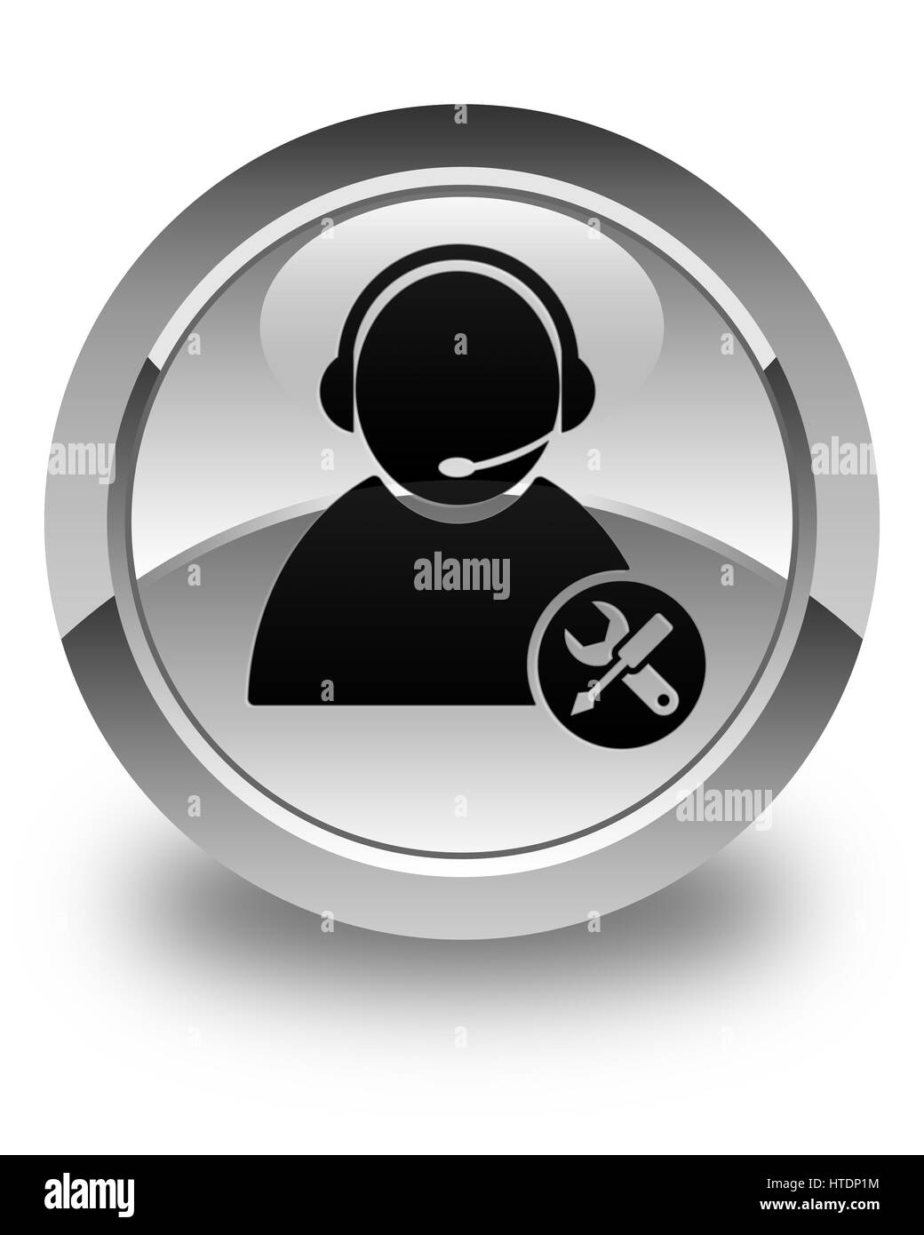 Tech support icon isolated on glossy white round button abstract ...