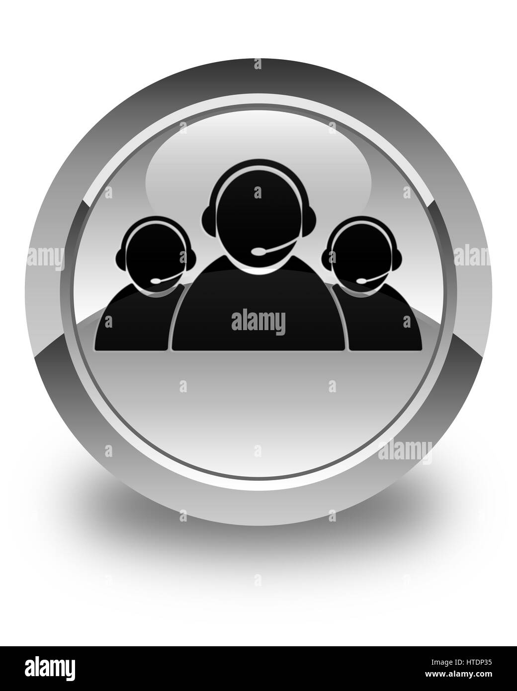 Customer care team icon isolated on glossy white round button abstract ...
