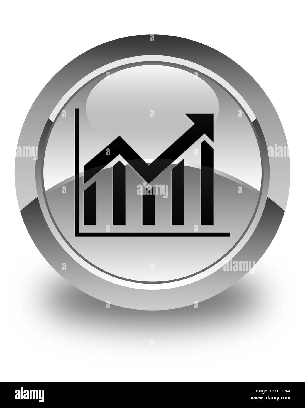 Statistics icon isolated on glossy white round button abstract ...
