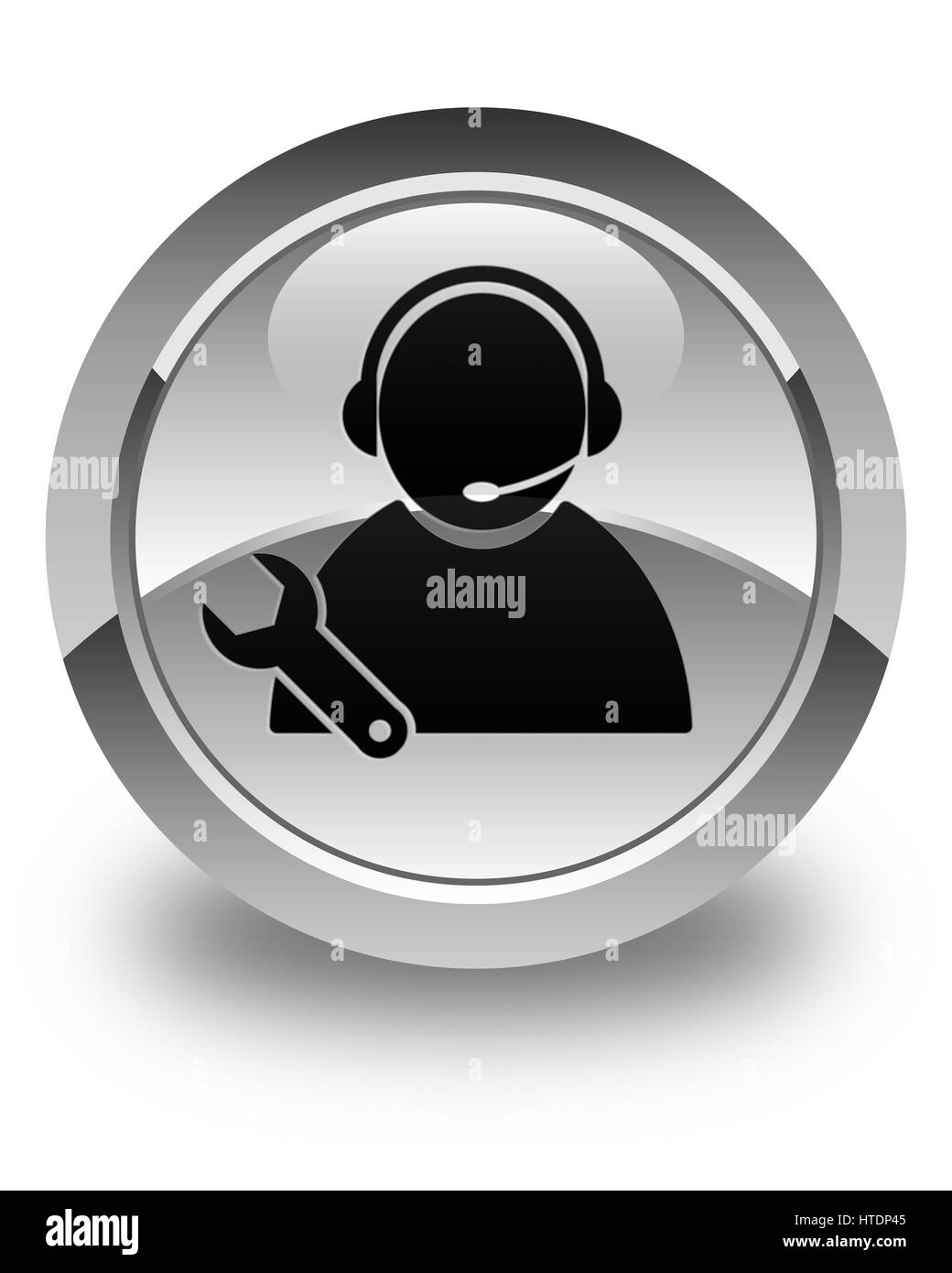 Tech support icon isolated on glossy white round button abstract ...