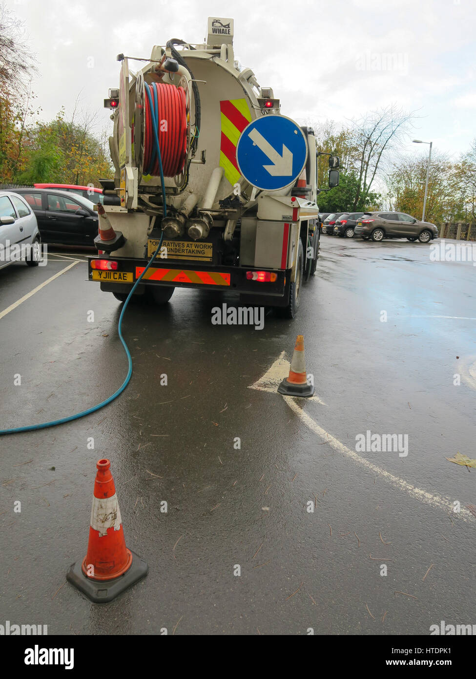 Drainage clearance team and gully tanker Stock Photo - Alamy