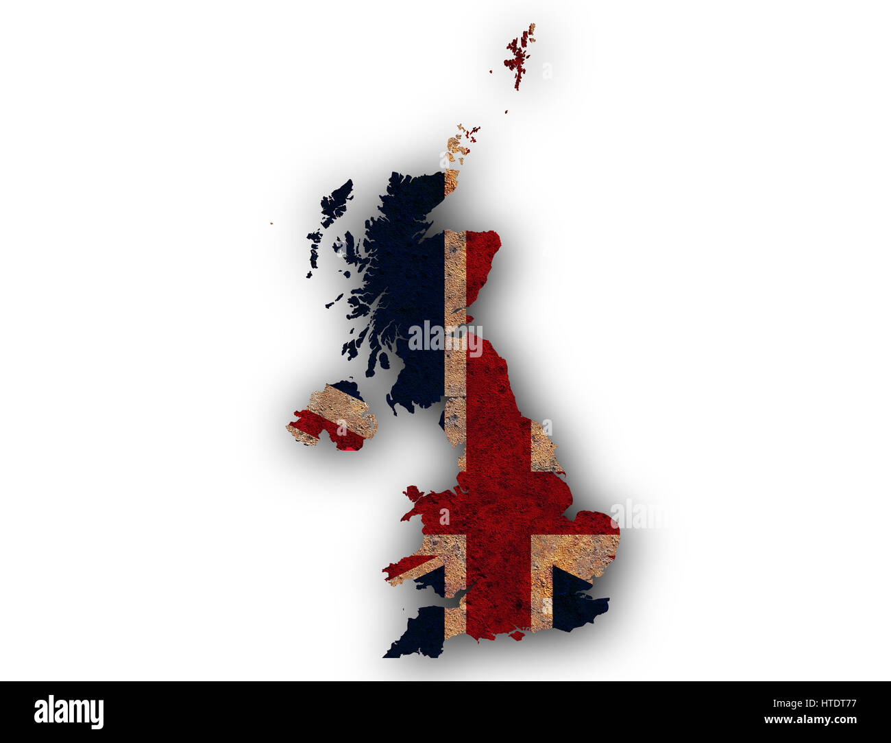 Map of great britain on rusty metal hi-res stock photography and images ...