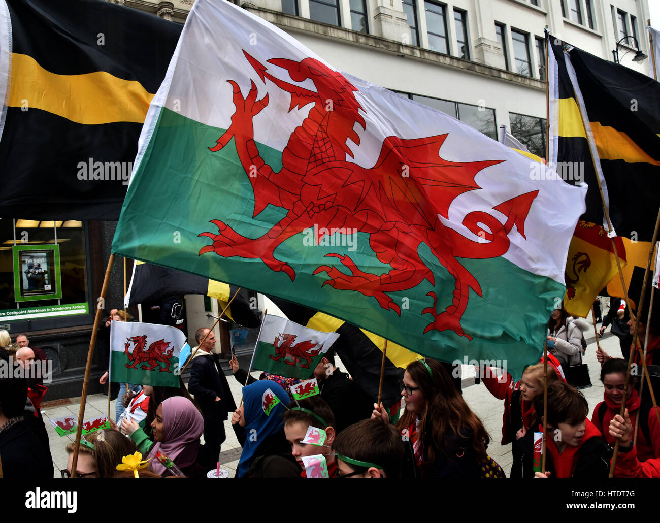 Happy St. David's Day, 1st March, 2017. Saint David's Day parade ...