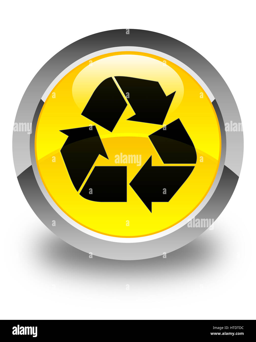 Glossy recycle symbol button icon hi-res stock photography and images ...