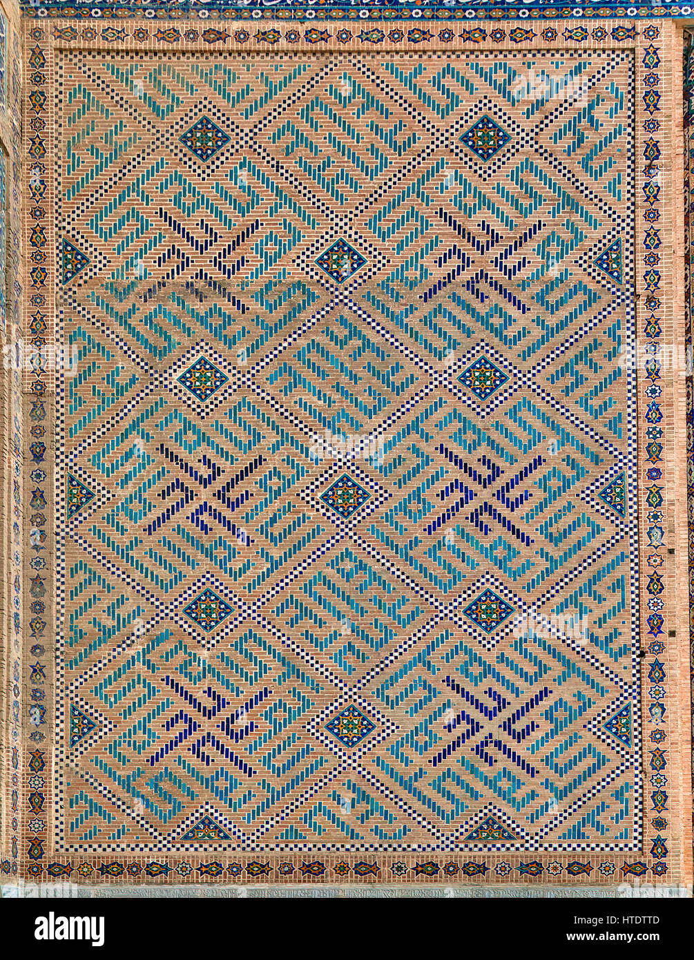 Old Eastern mosaic on the wall of a mosque, Uzbekistan Stock Photo - Alamy