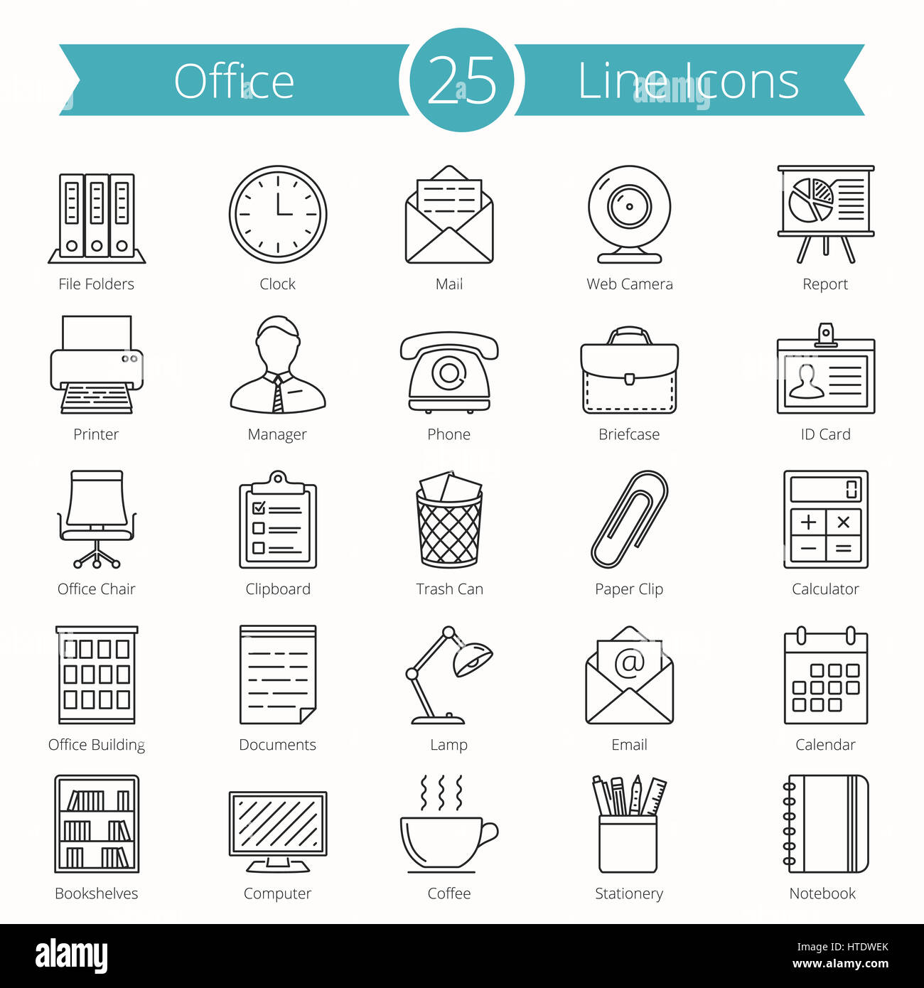 Office organization icons hi-res stock photography and images - Alamy