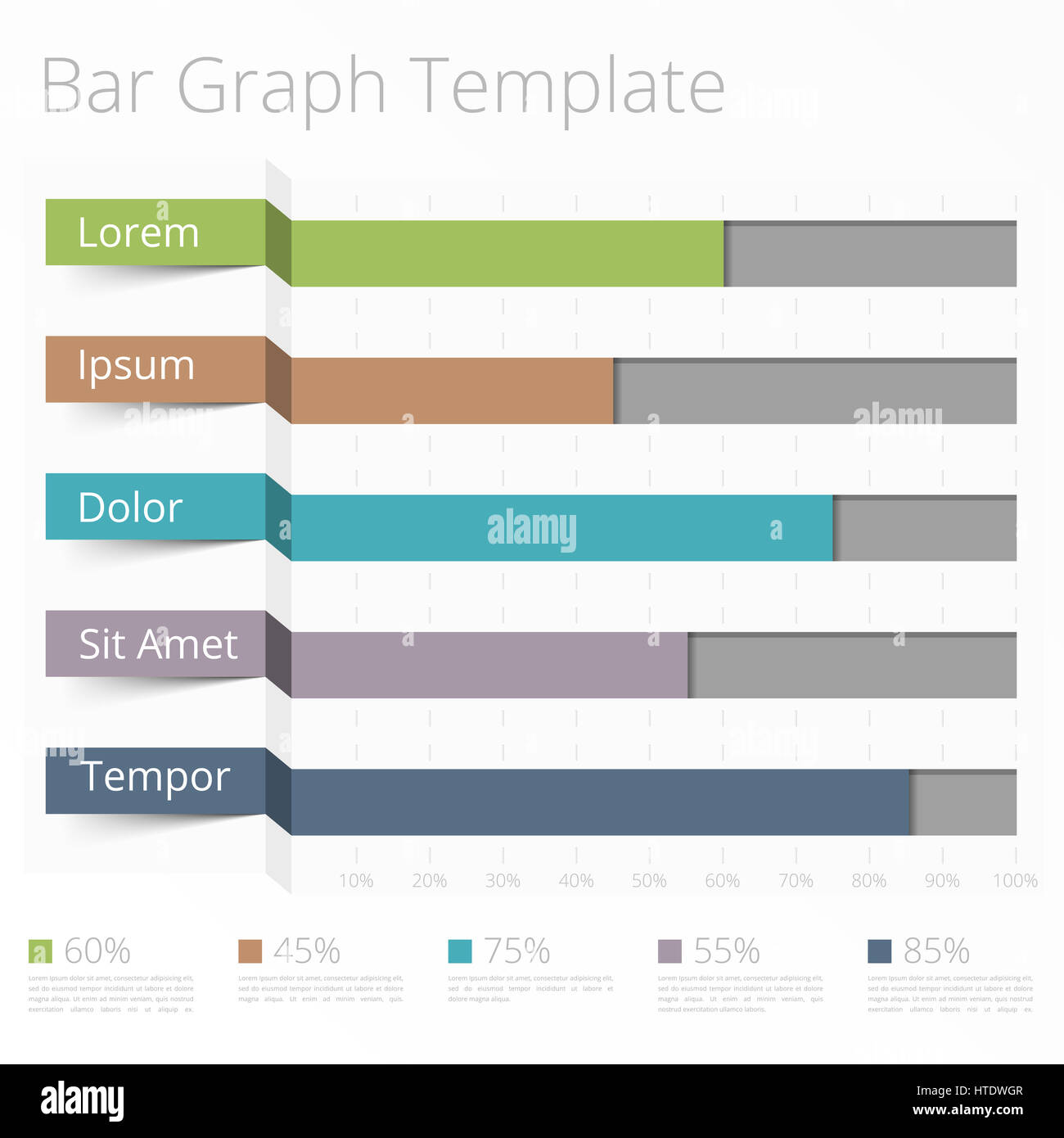 Horizontal bar chart template, business infographics Stock Photo - Alamy