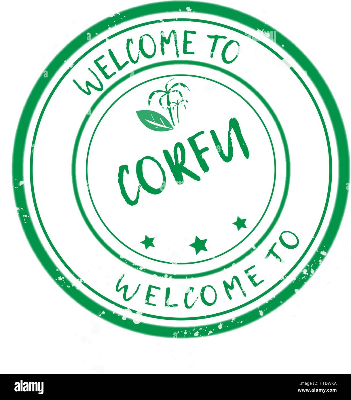Corfu stamp vector vectors hi-res stock photography and images - Alamy