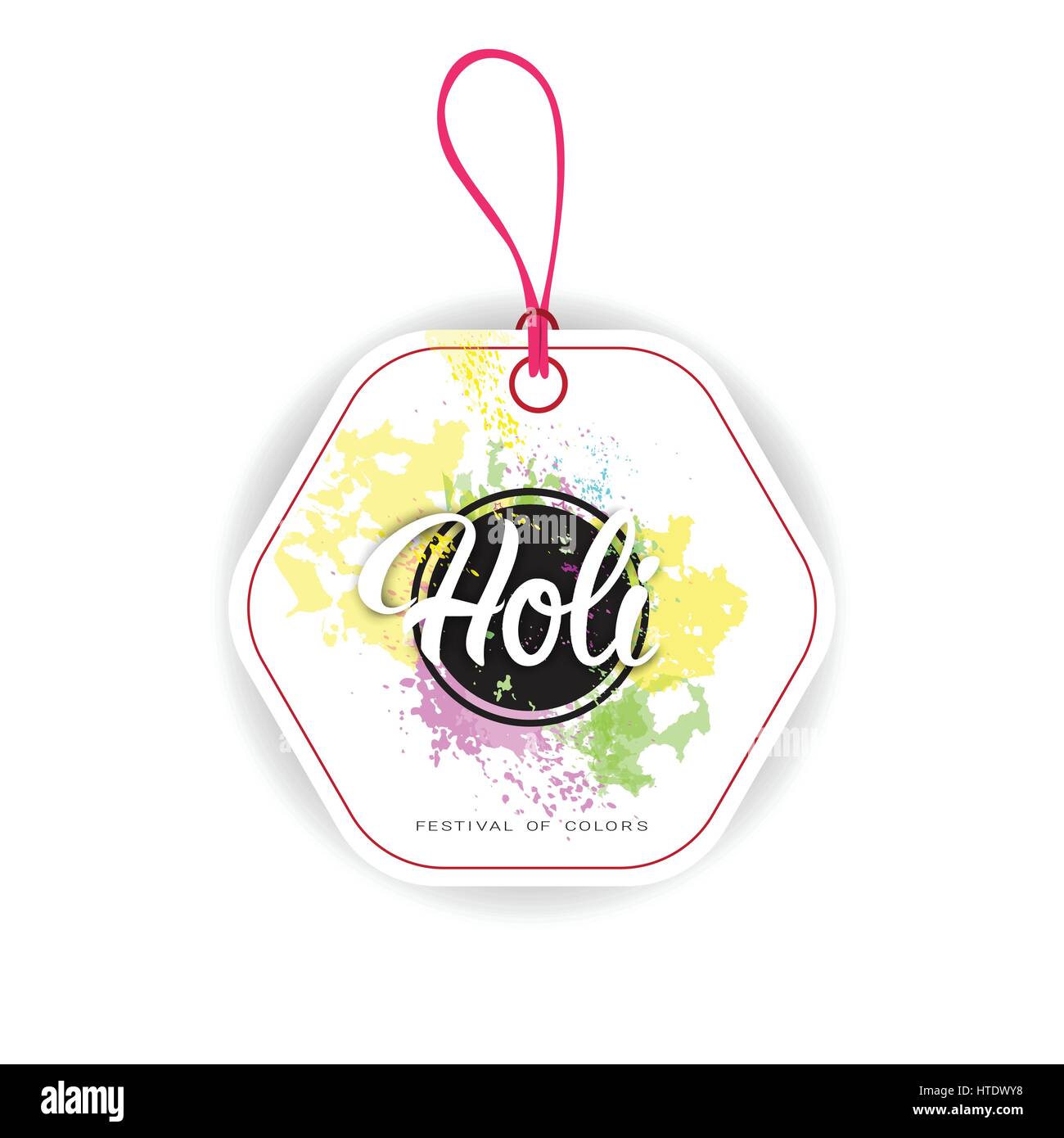Happy Holi Religious India Holiday Traditional Celebration Tag Stock ...