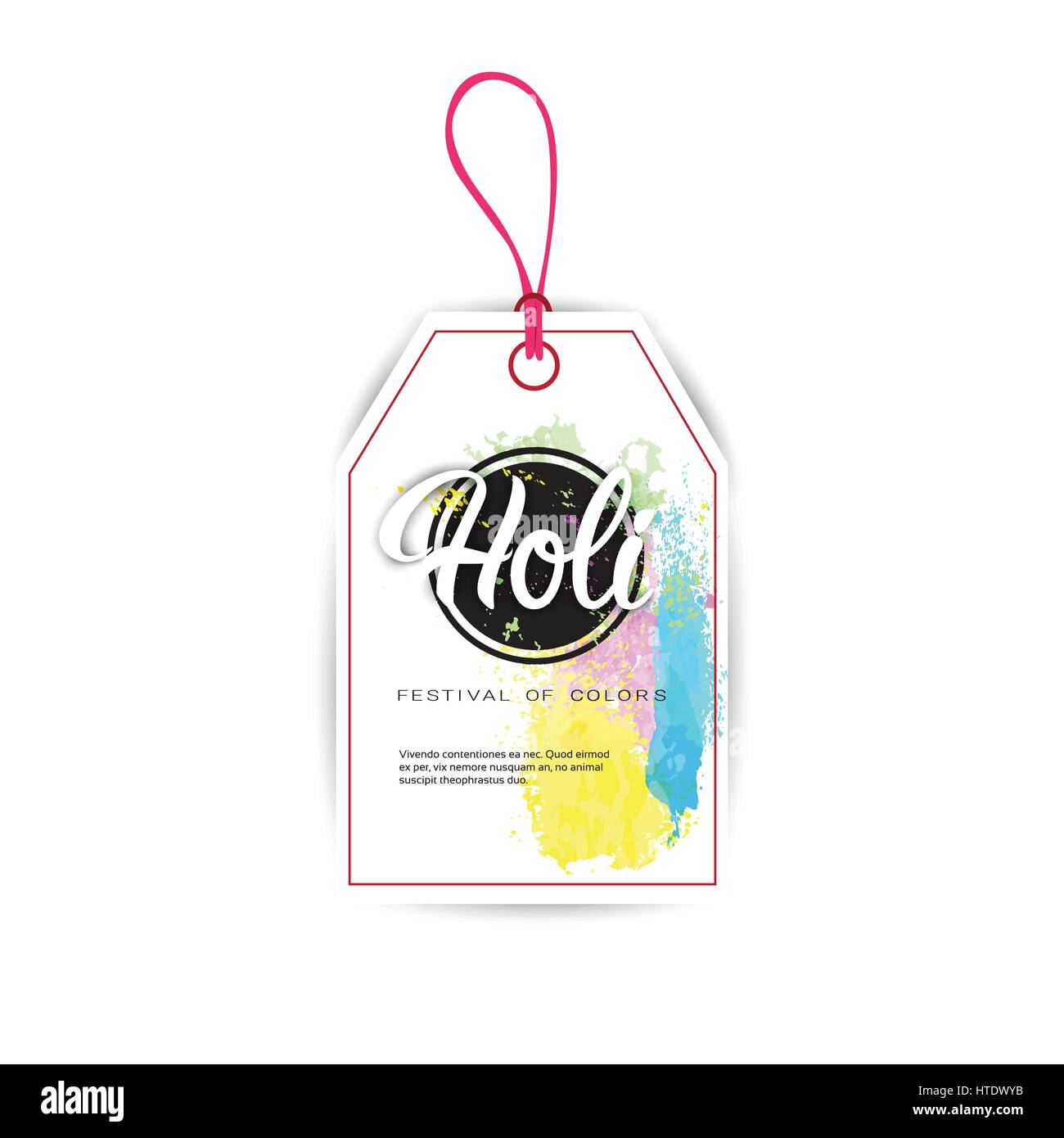 Happy Holi Religious India Holiday Traditional Celebration Tag Stock ...