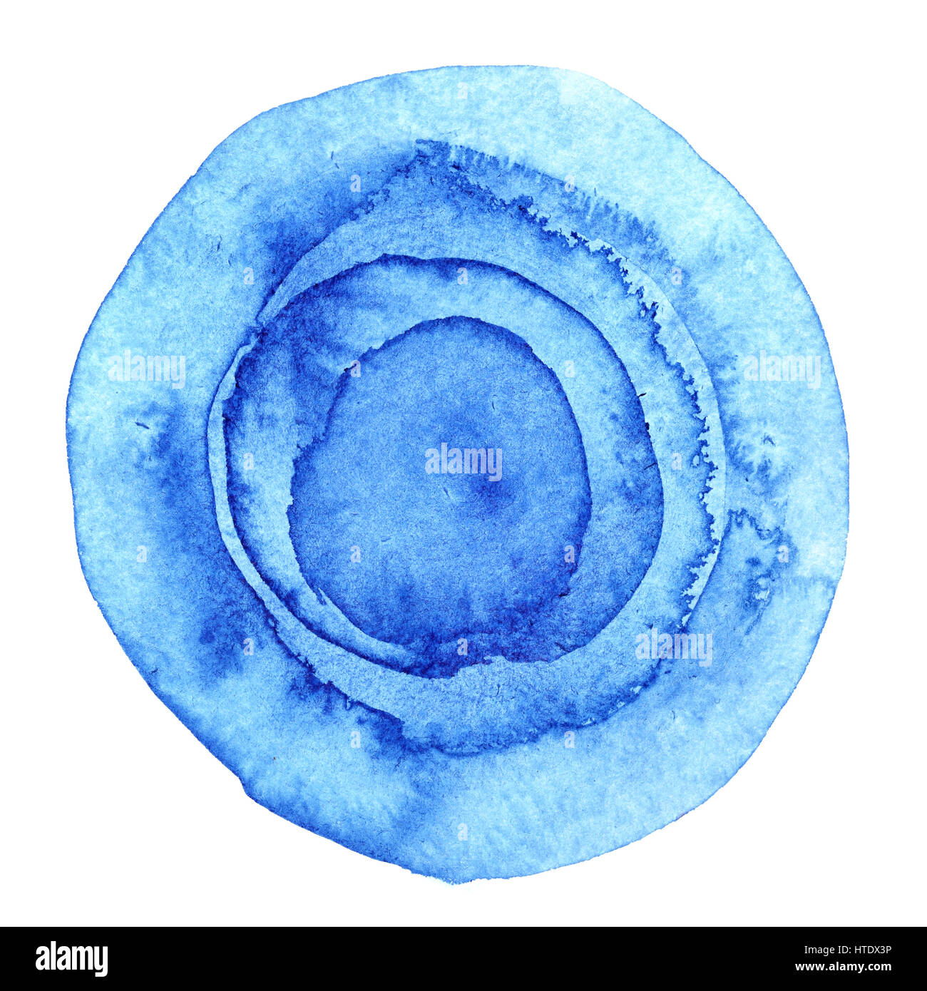 Blue watercolor concentric circles. Abstract background. Element for ...