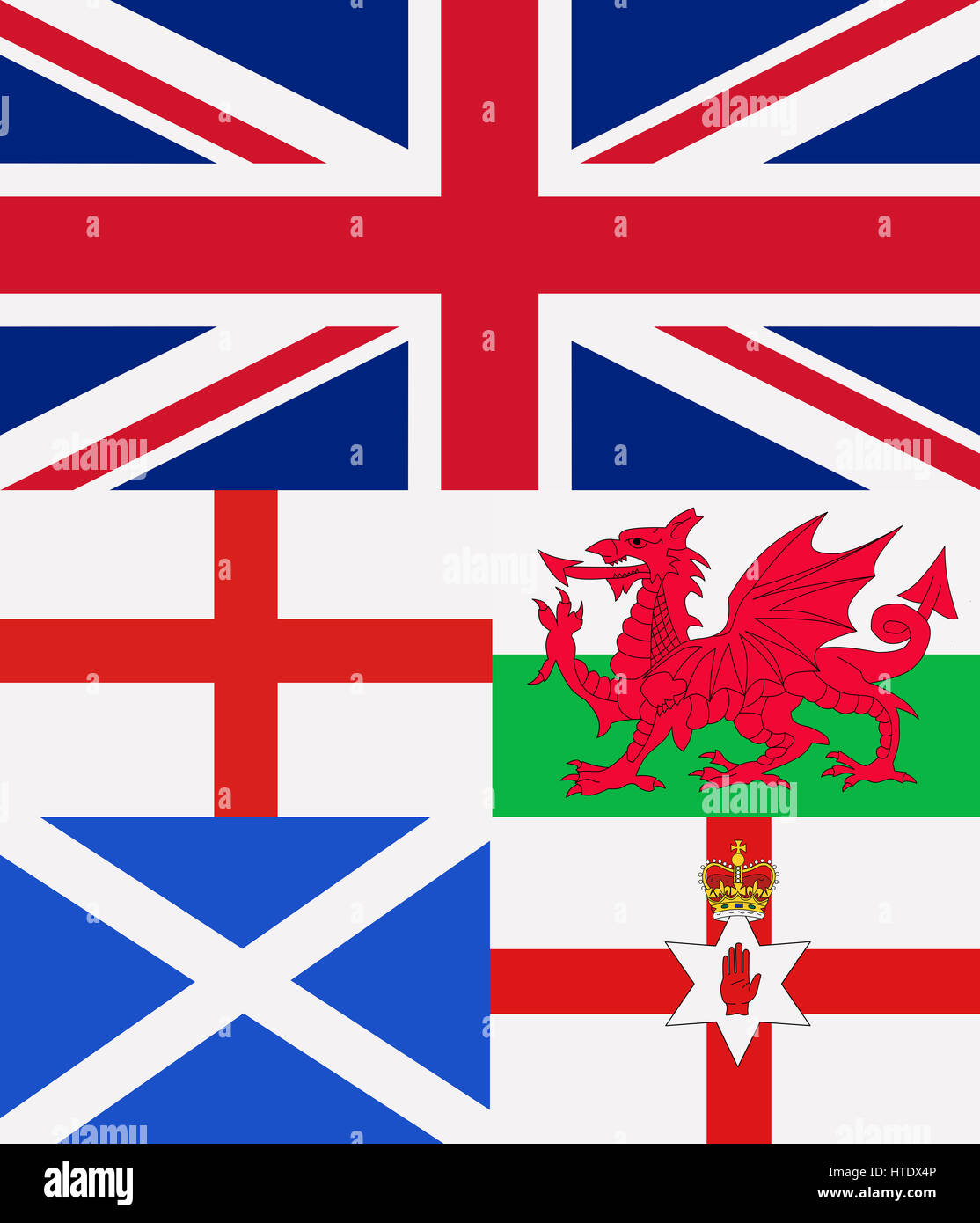 Illustration of all the countries of United Kingdom flags Stock Photo ...