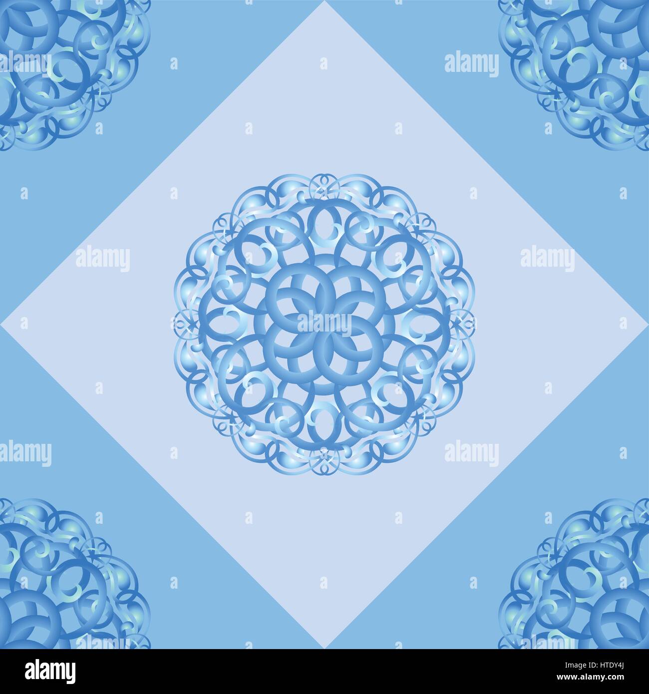 Seamless pattern with blue ornamental decor. Endless Texture. Oriental ...