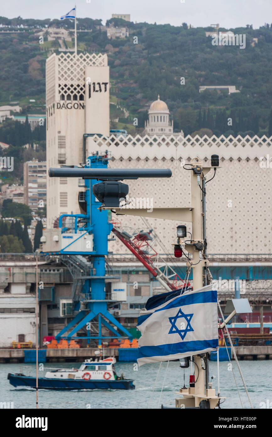 Haifa, Israel, The "Dagon" Grain Silo and the Bahai temple (in the ...