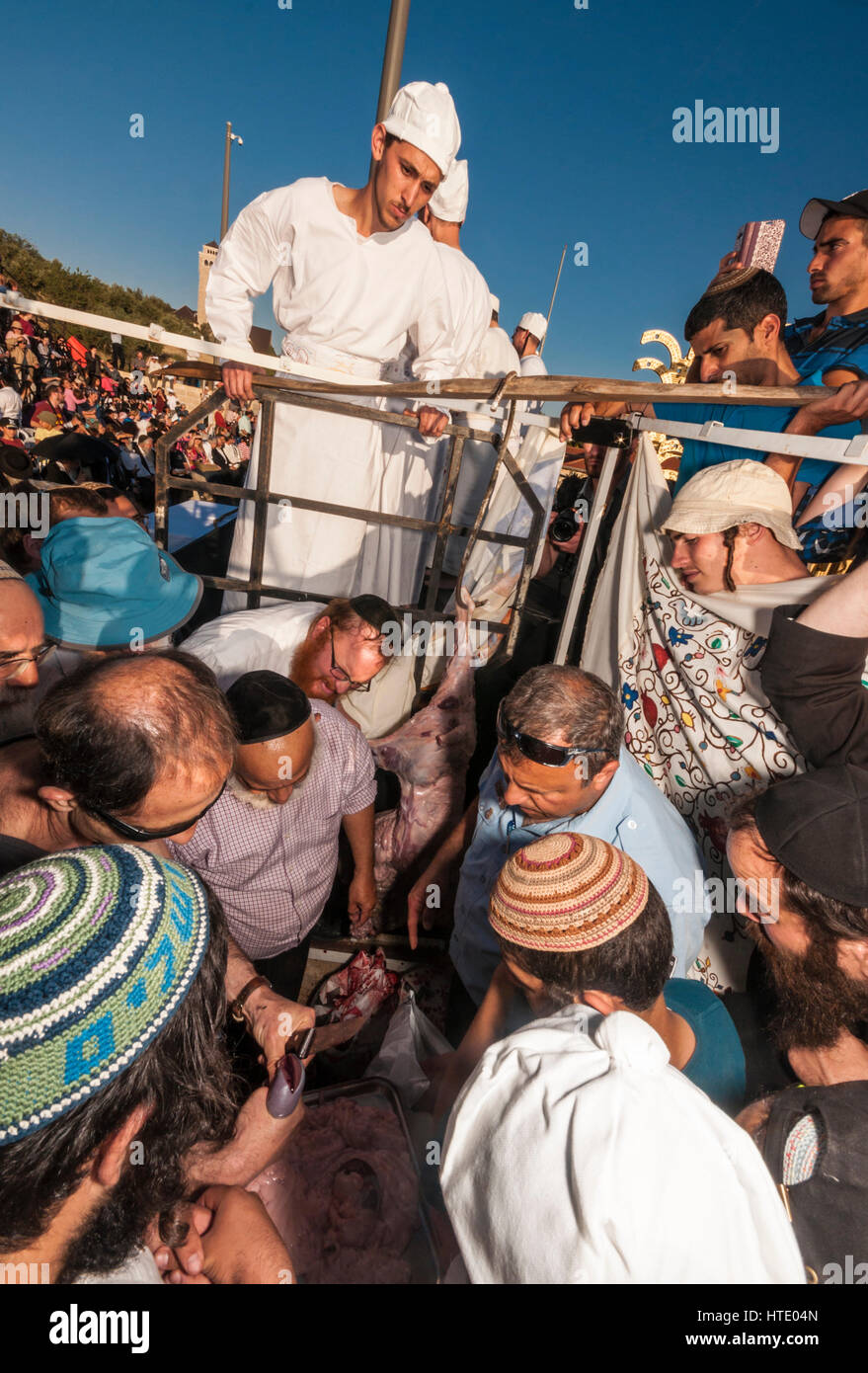 Jerusalem, Israel. A simulation of the ancient Passover sacrifice which ...