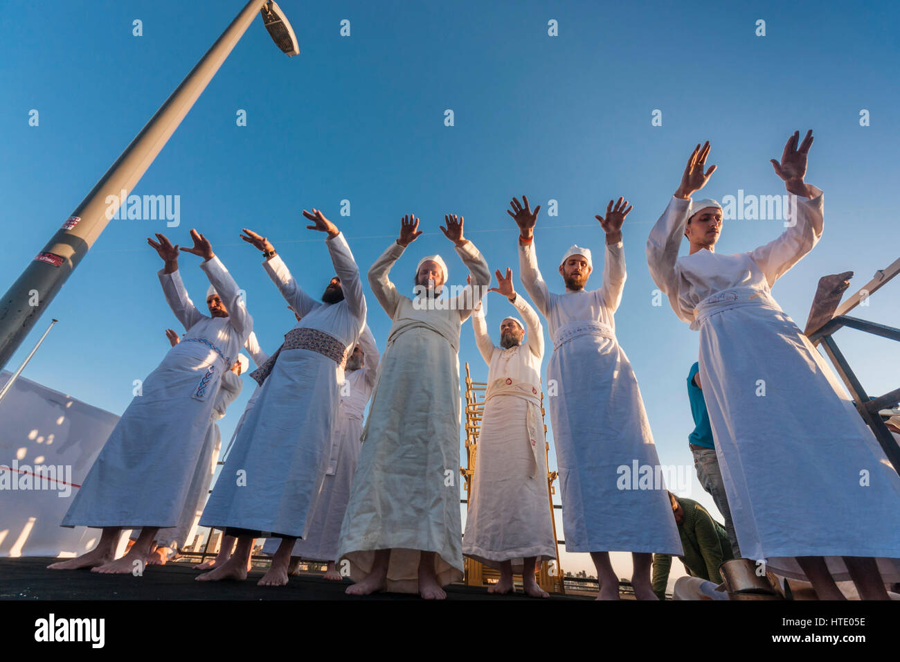 Jerusalem, Israel. A group of Cohanim perform the traditional Jewish ...