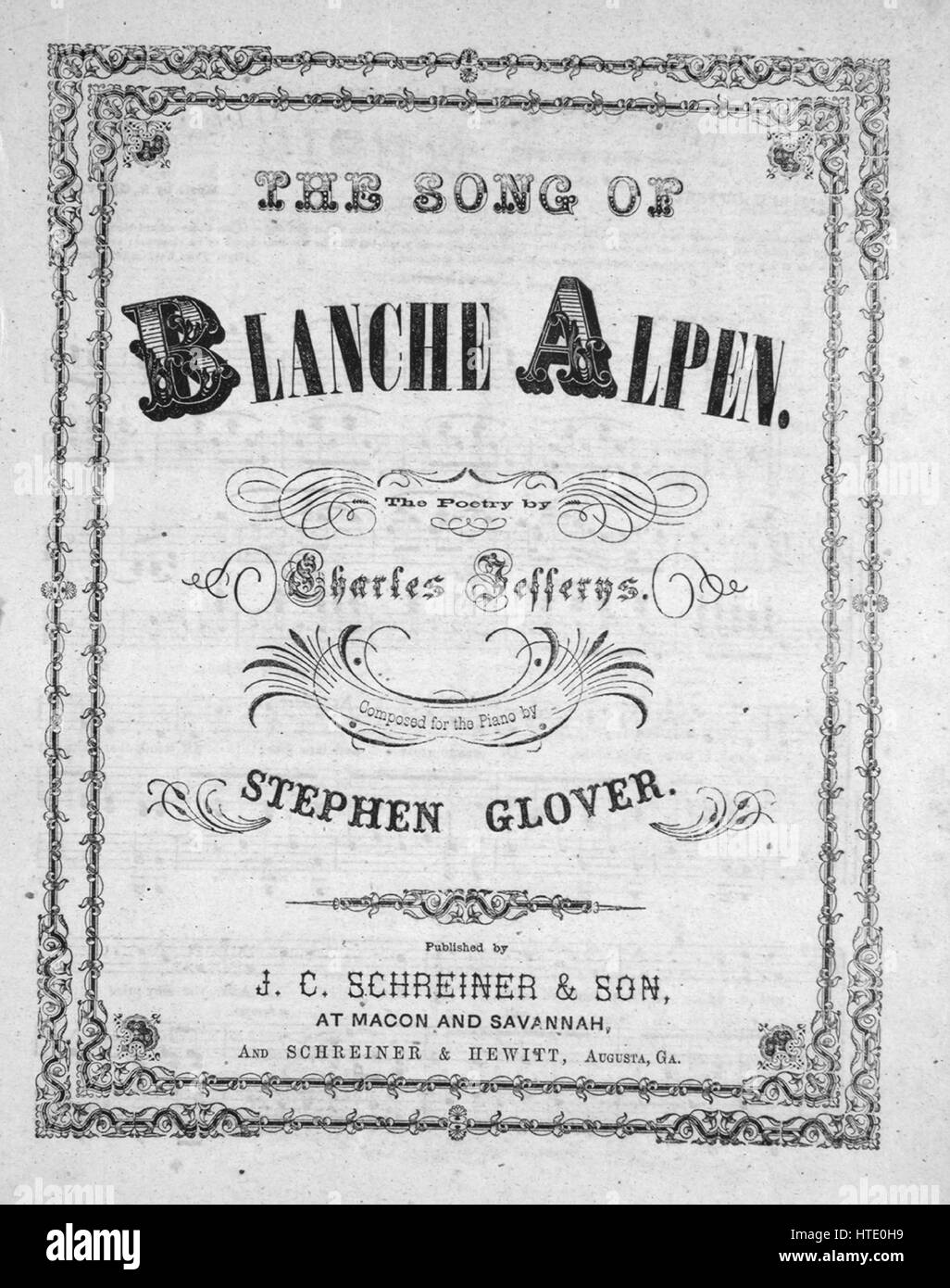 Sheet music cover image of the song 'The Song of Blanche Alpen', with ...
