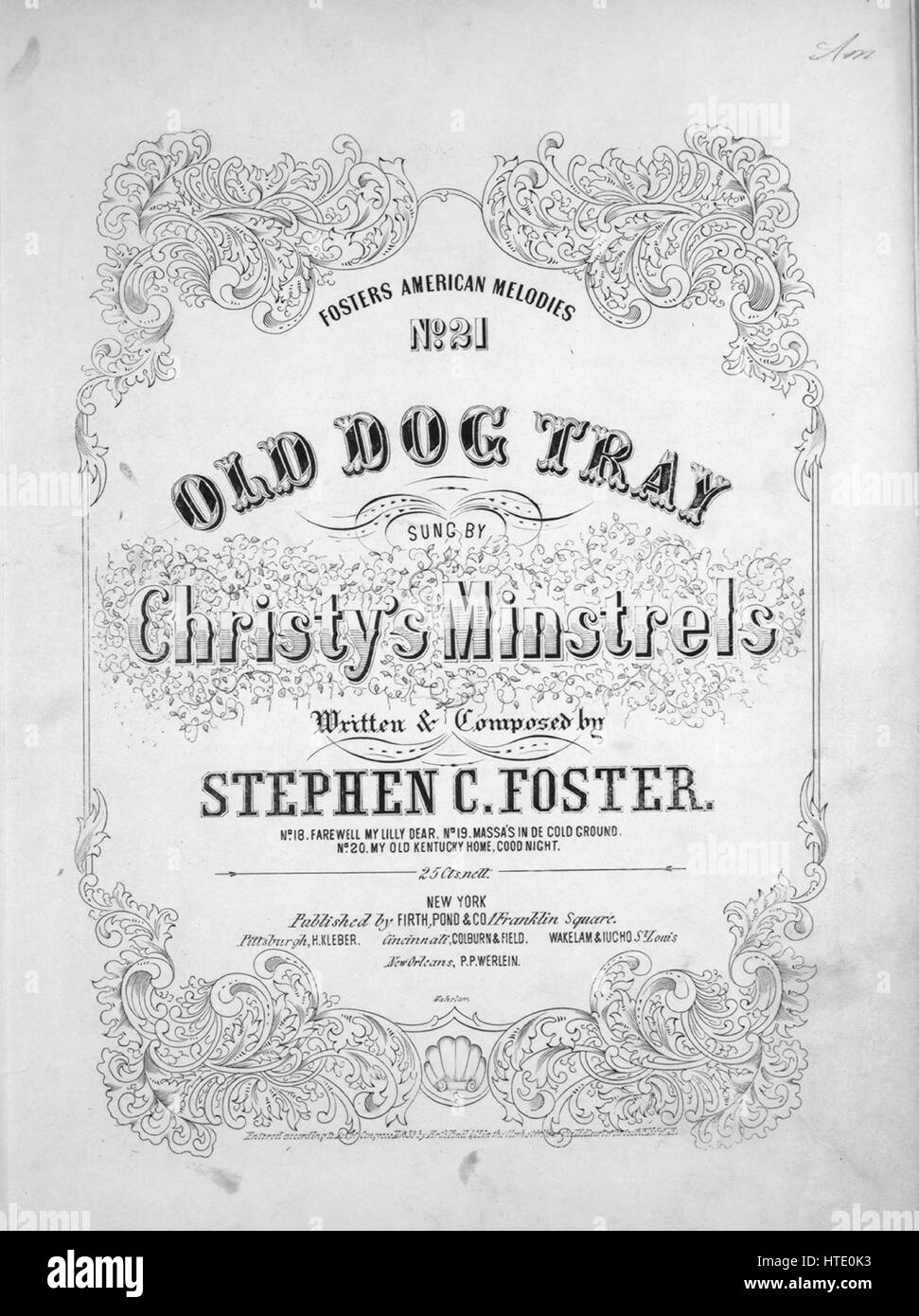 Sheet music cover image of the song 'Foster's American Melodies No21 ...