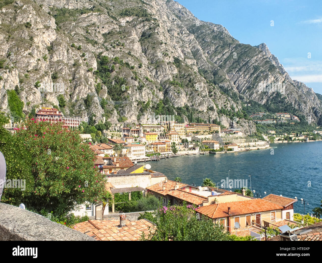 Limone, Lake Garda, Italy - September 9, 2014: Roof tops of Lemone from ...