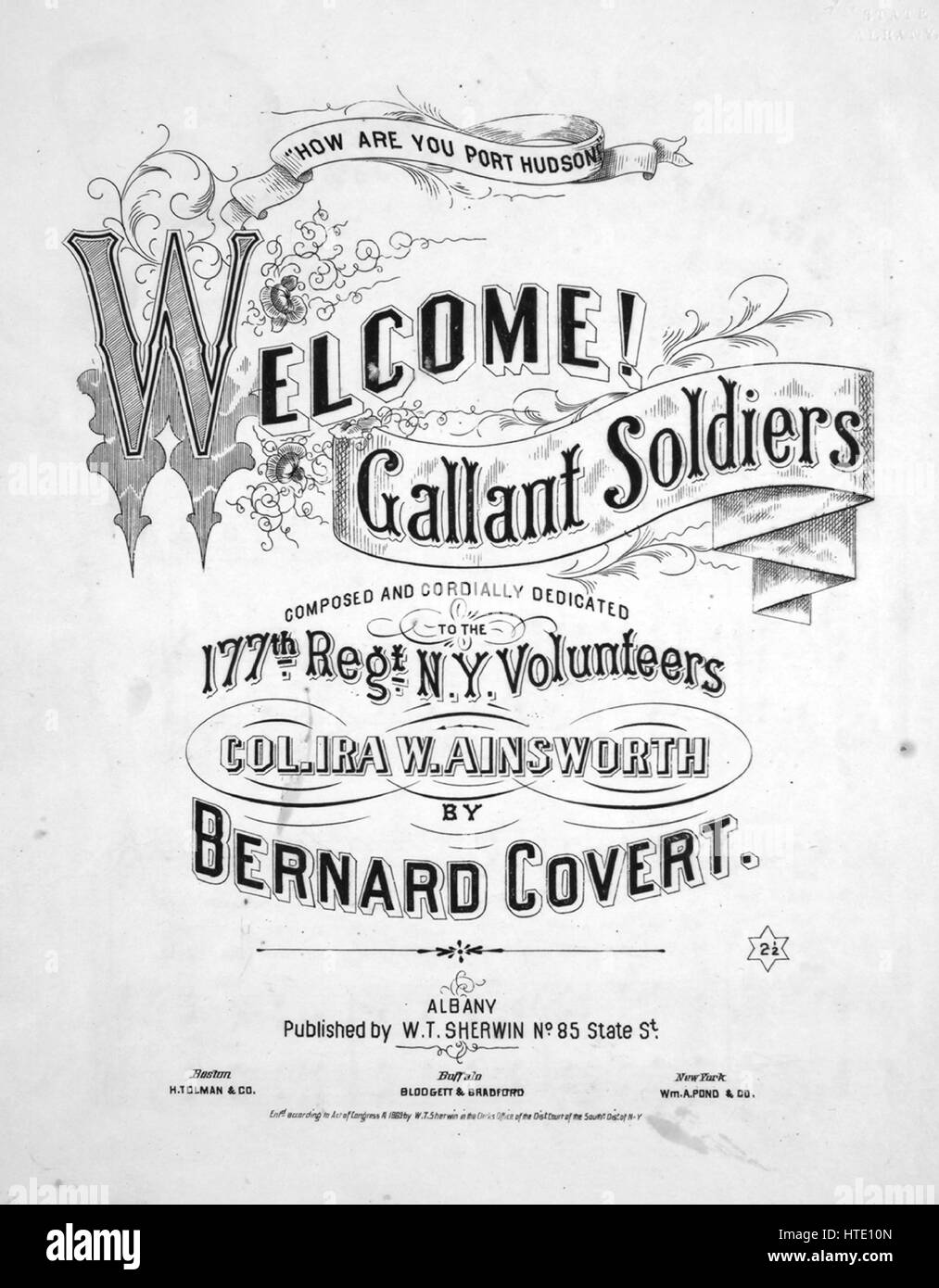 Sheet music cover image of the song 'Welcome! Gallant Soldiers', with ...