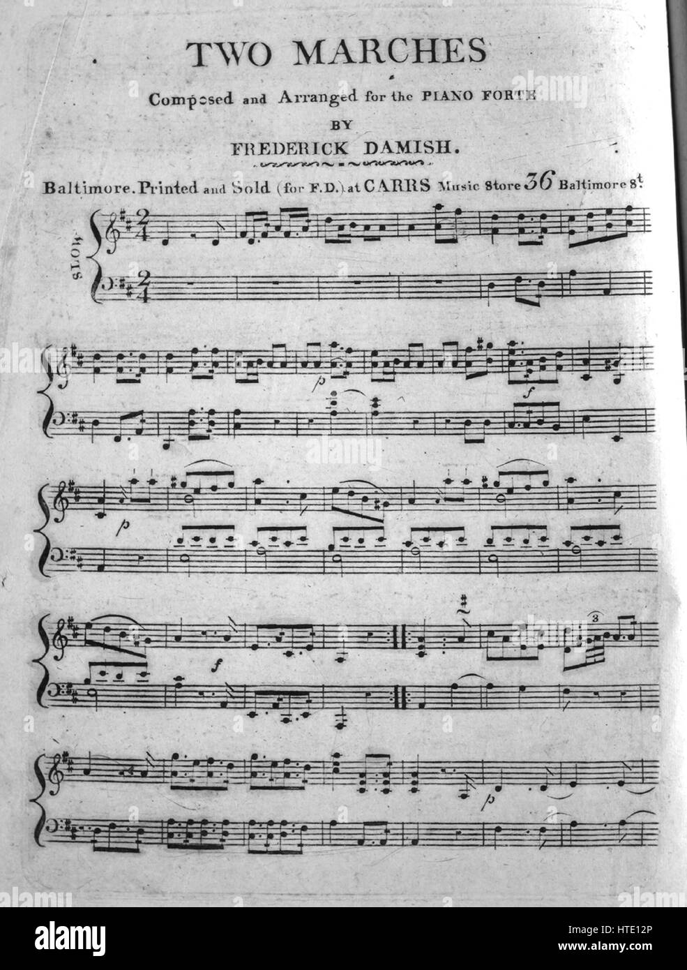 Sheet music cover image of the song 'Two Marches Slow and Quick March ...