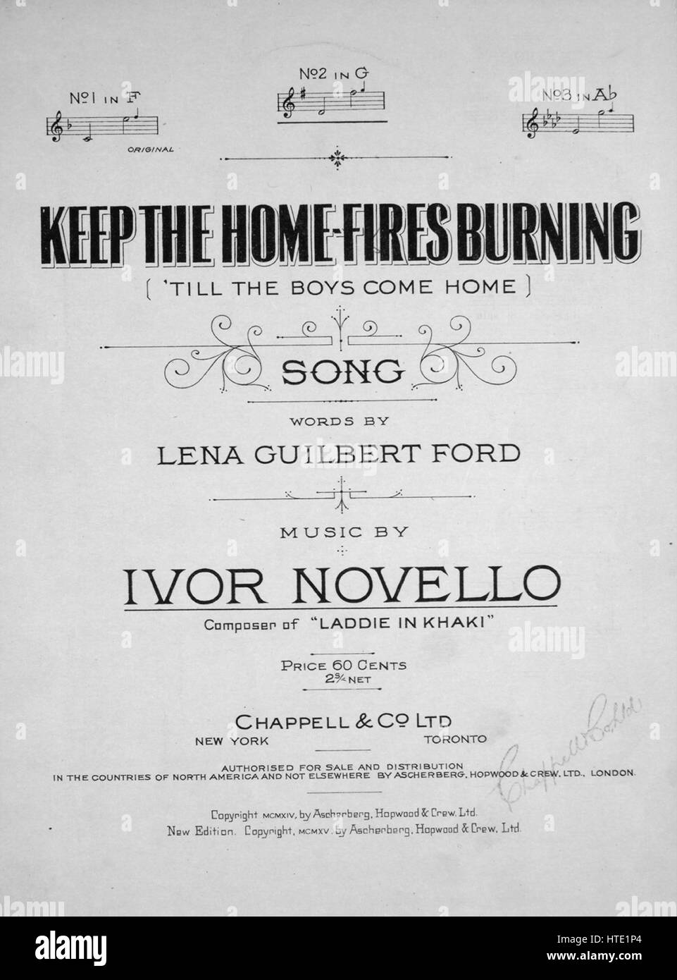 Sheet music cover image of the song 'Keep the Home-Fires Burning ('Till ...