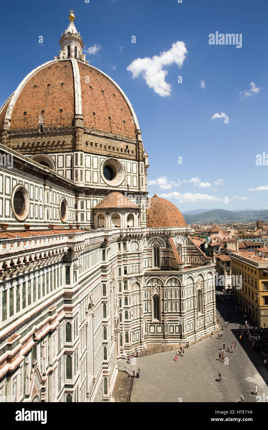 Dramatic view of the marble facade and dome of the Cathedral of ...