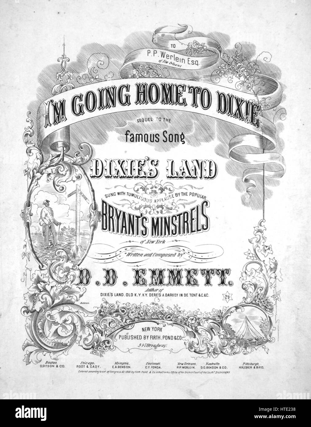 Sheet music cover image of the song 'I'm Going Home to Dixie Sequel to ...