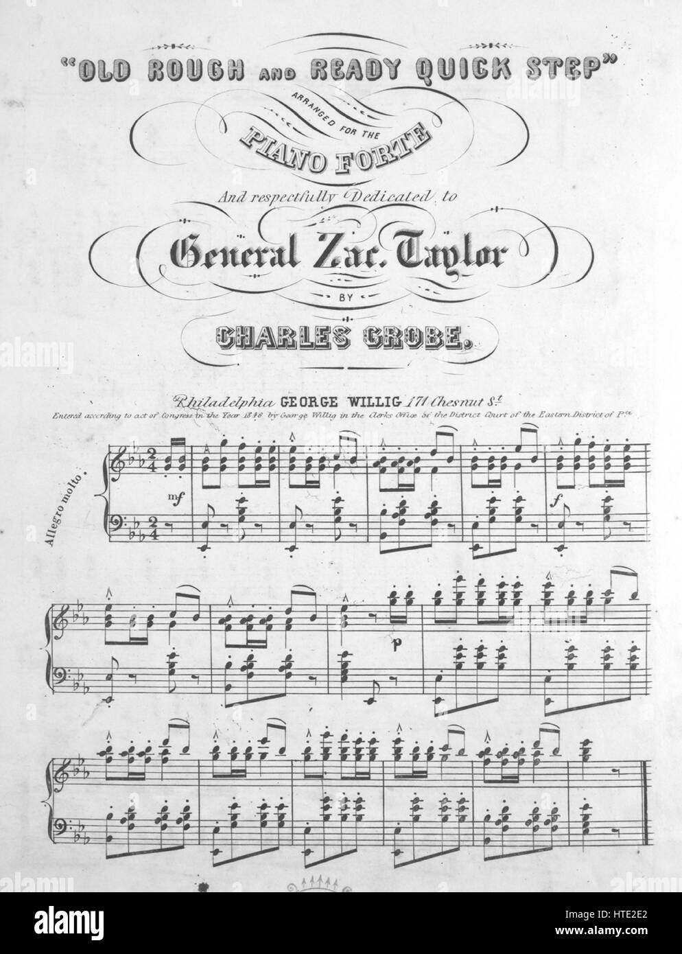 Old piano sheet music Black and White Stock Photos & Images - Alamy