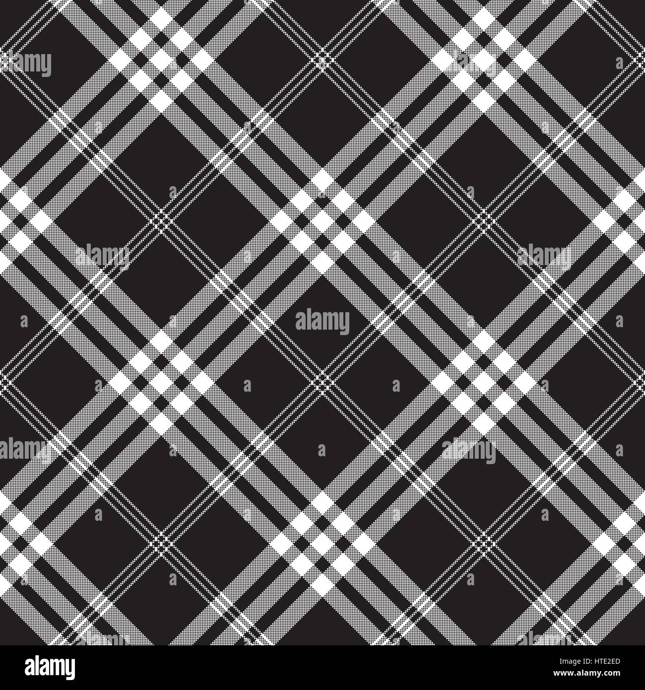 Black and white check pixel square fabric texture seamless pattern ...