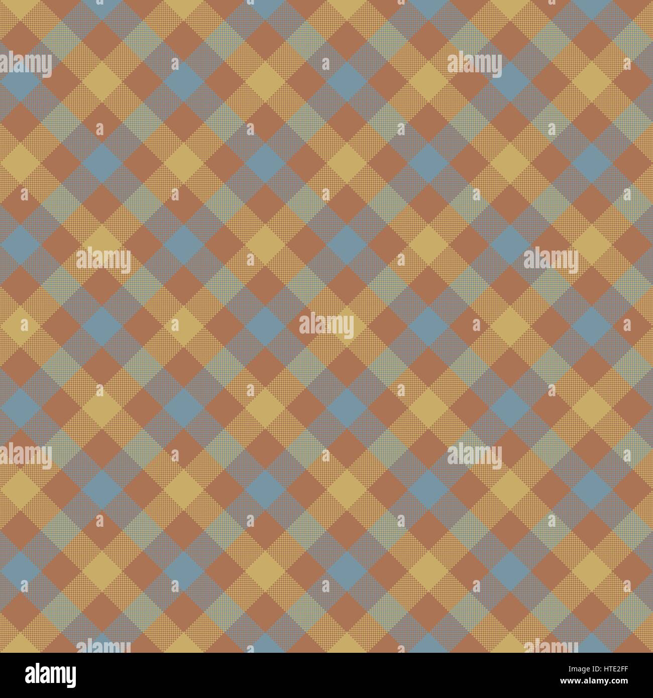 Brown check plaid fabric texture seamless pattern. Vector illustration ...