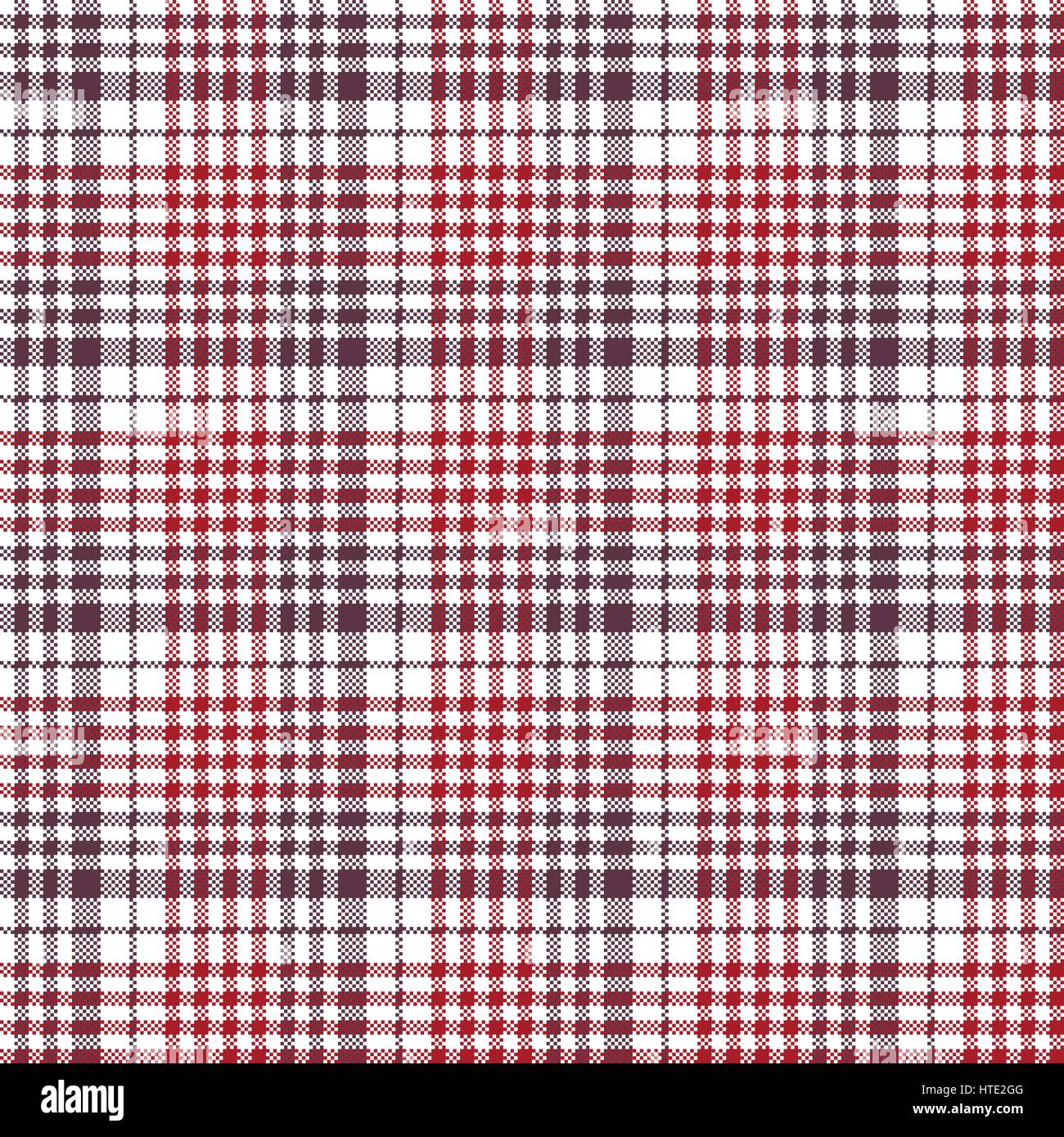 Pixel fabric texture check plaid tablecloth seamless pattern. Vector ...