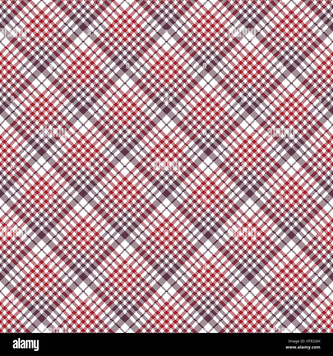 Pixel fabric texture check plaid tablecloth seamless pattern. Vector ...