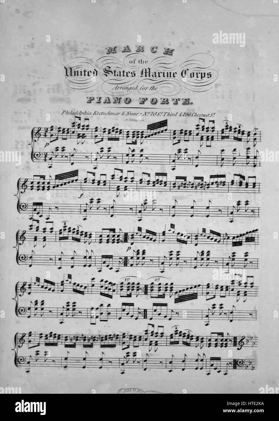 Sheet music cover image of the song 'March of the United States Marine ...