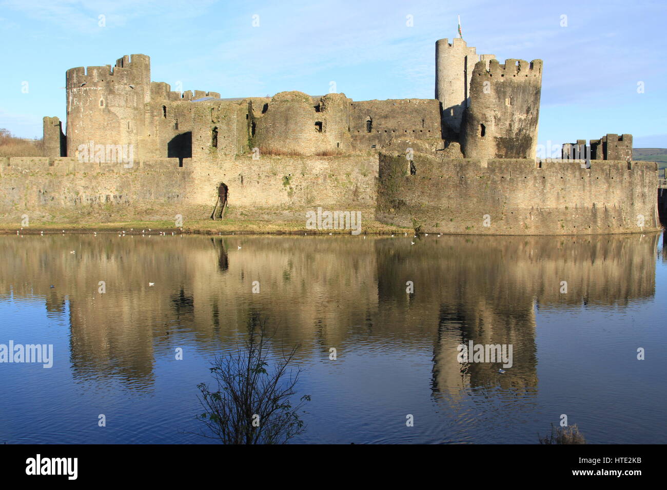 Caerphilly Castle, Wales, UK Stock Photo - Alamy