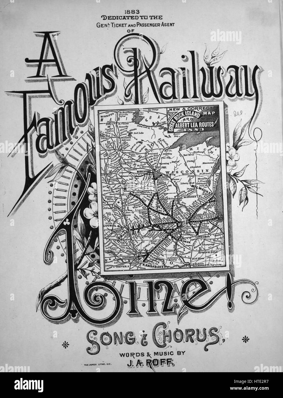 Sheet music cover image of the song 'A Famous Railway Line Song and ...