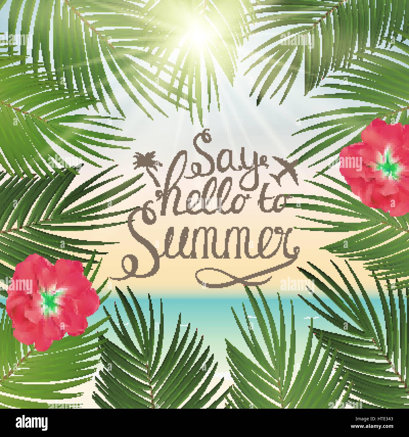 Say Hello to Summer Natural Background Vector Illustration Stock Vector ...