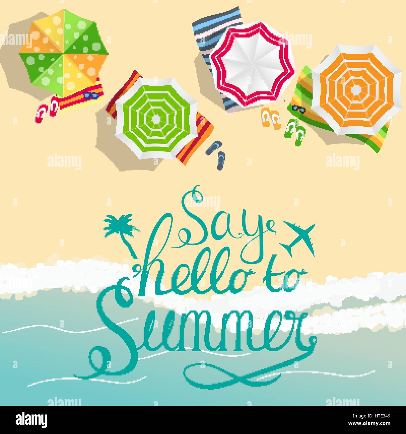 Say Hello to Summer Natural Background Vector Illustration Stock Vector ...