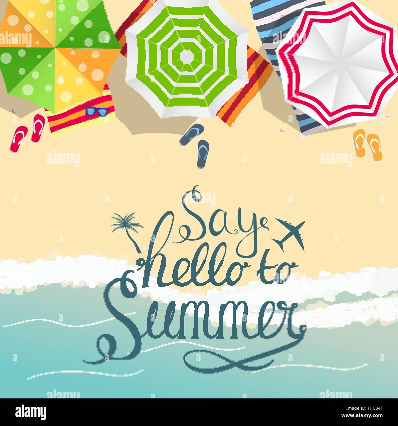 Say Hello to Summer Natural Background Vector Illustration Stock Vector ...