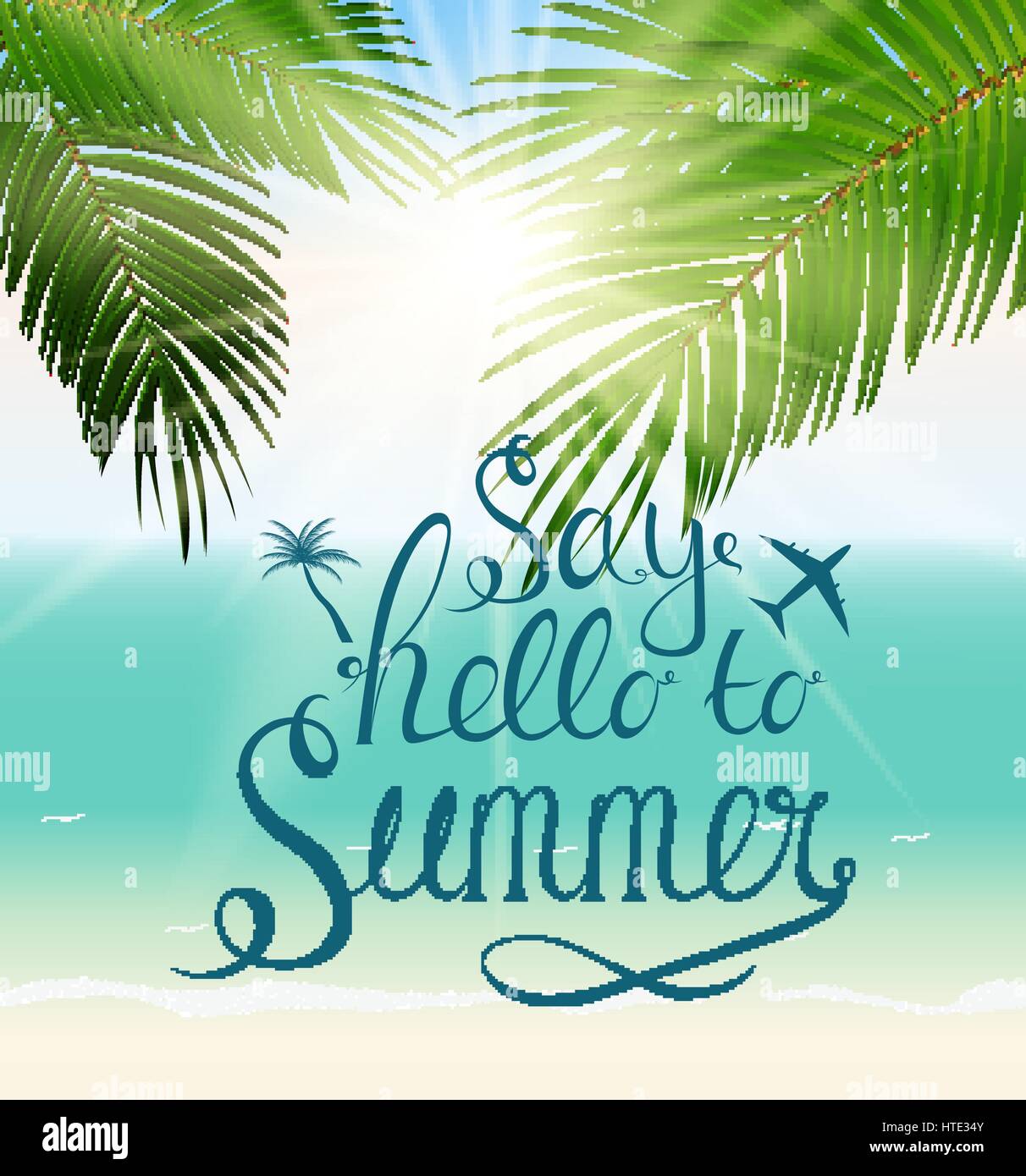 Say Hello to Summer Natural Background Vector Illustration Stock Vector ...