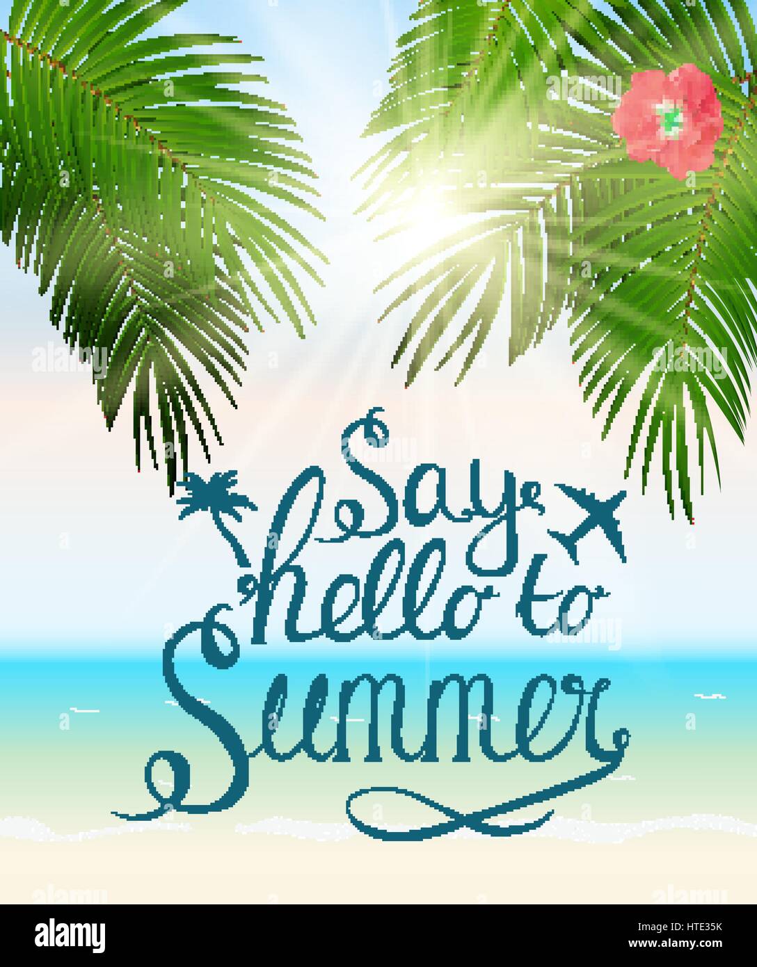 Say Hello to Summer Natural Background Vector Illustration Stock Vector ...
