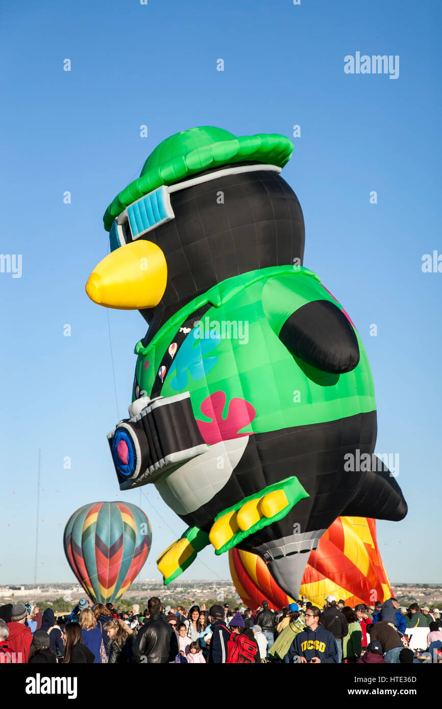 "Penguin with camera" hot air balloon and spectators, Albuquerque ...