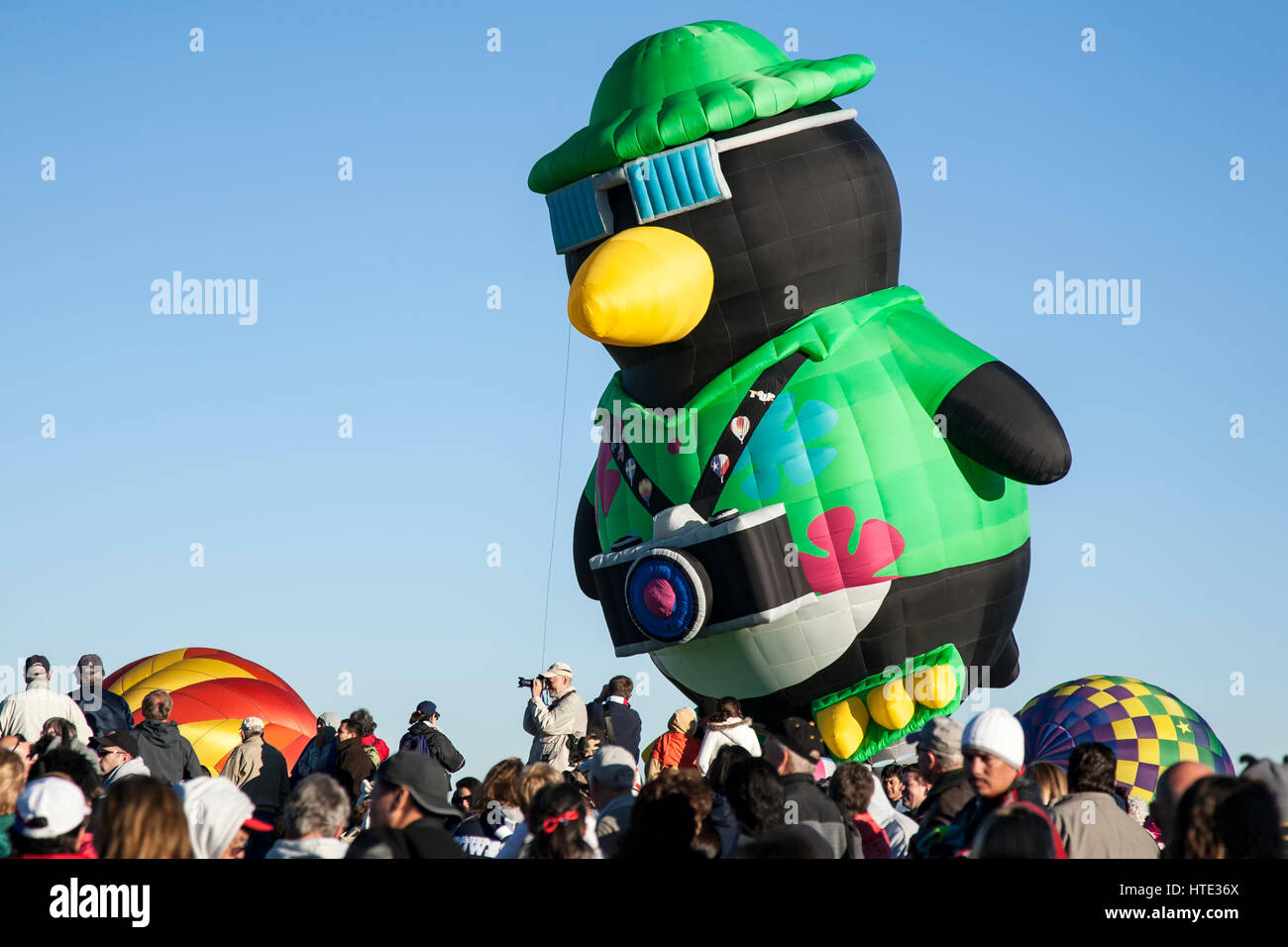 "Penguin with camera" hot air balloon and spectators, Albuquerque ...