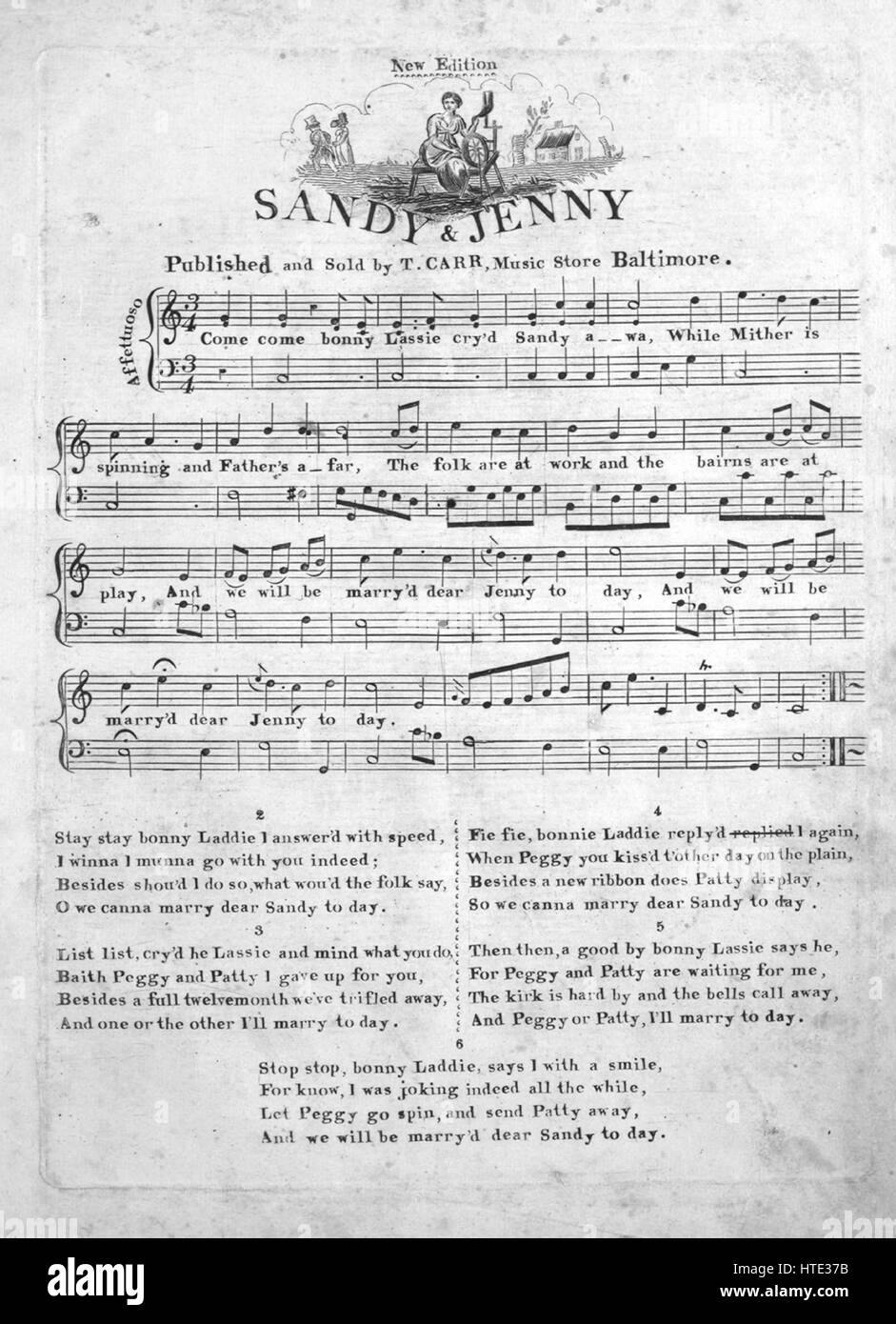 Sheet music cover image of the song 'Sandy and Jenny New Edition', with ...