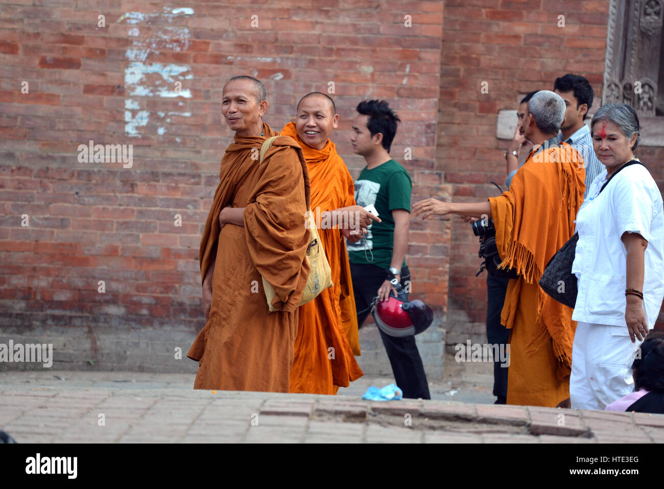 KATHMANDU, NEPAL - OCTOBER 11: Buddhist monks celebrating the first day ...