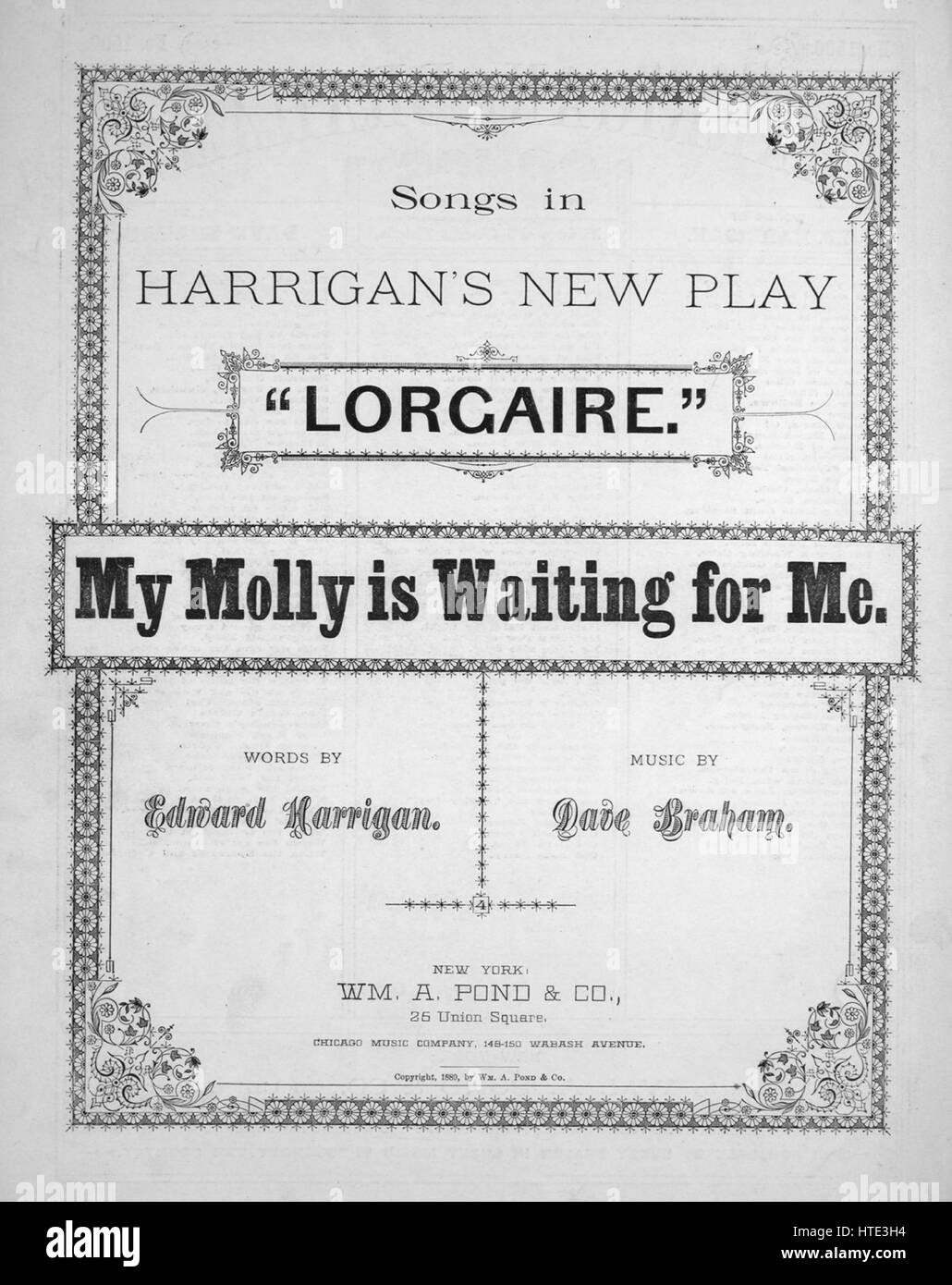 Sheet music cover image of the song 'Songs in Harrigan's New Play ...