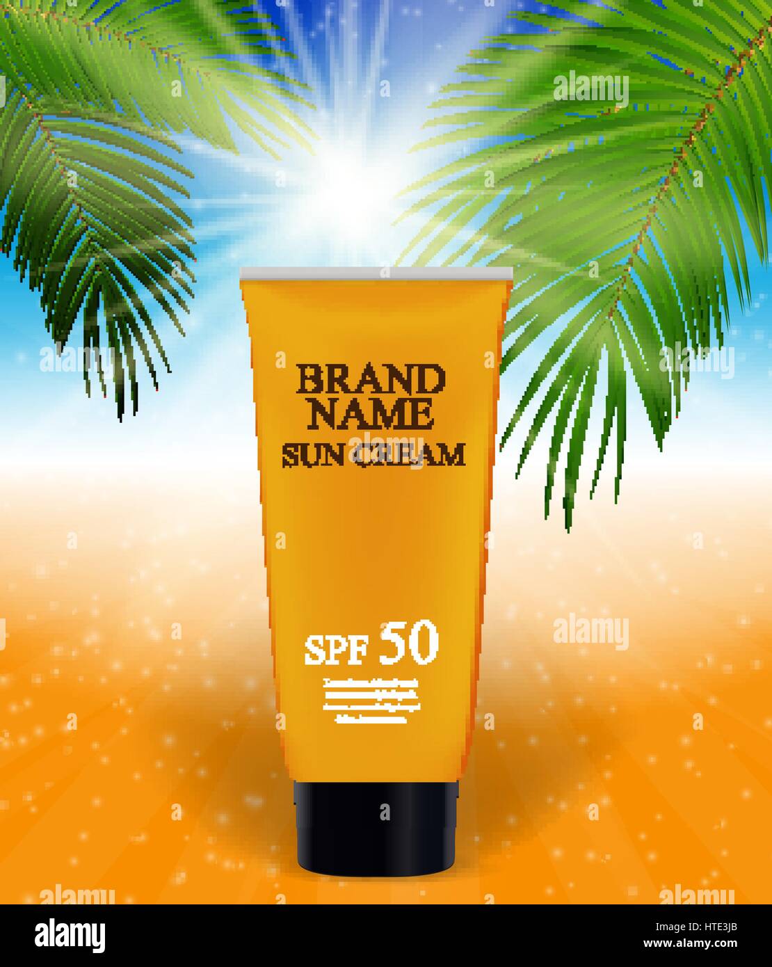 Sun Care Cream Bottle, Tube Template for Ads or Magazine Backgro Stock ...