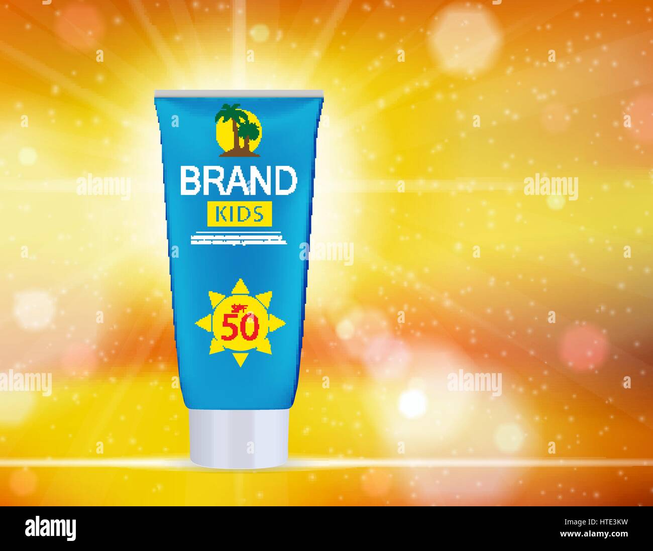 Sun Care Cream Bottle, Tube Template for Ads or Magazine Background. 3D ...
