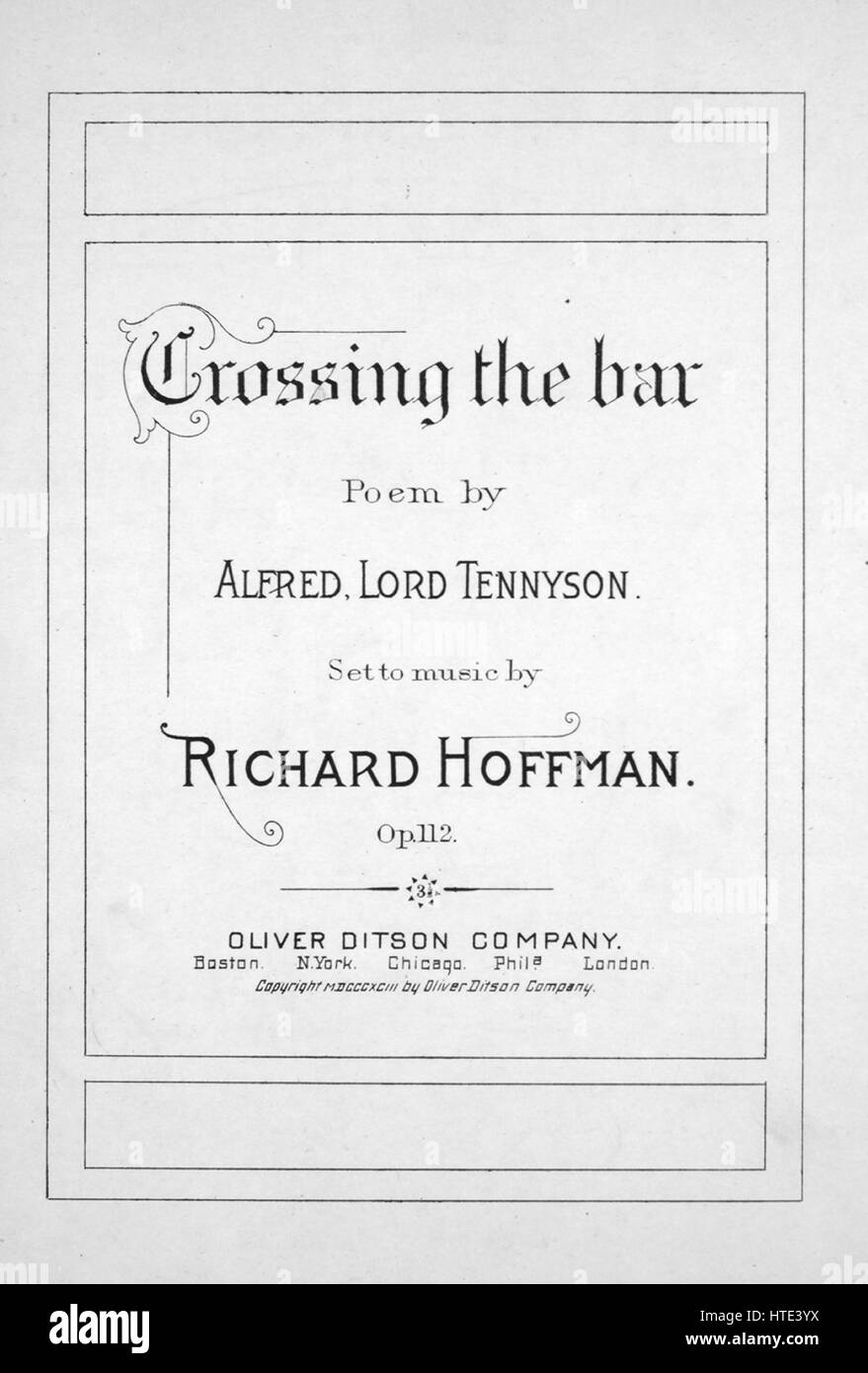 Sheet music cover image of the song 'Crossing the Bar', with original ...
